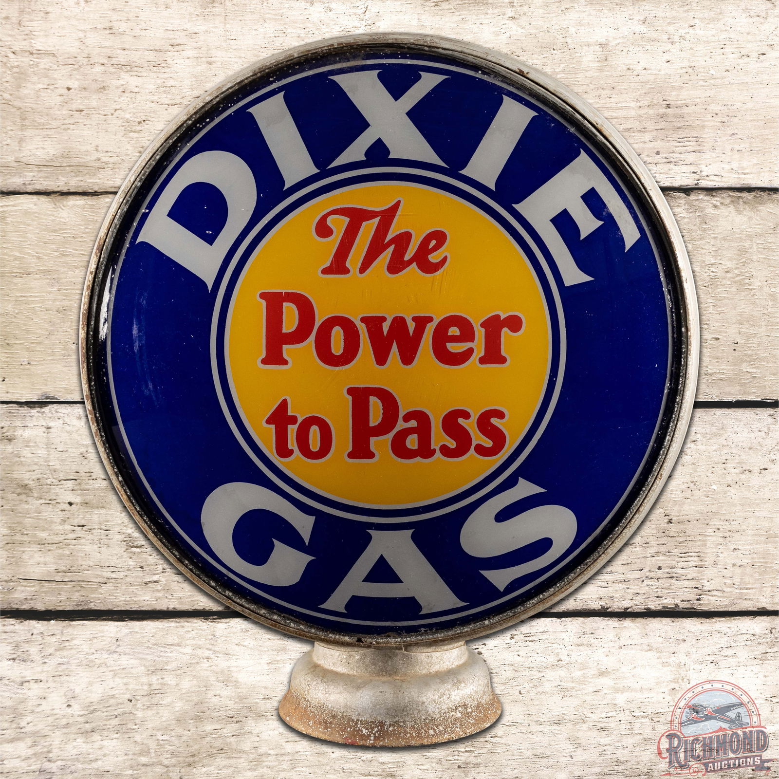 Dixie Gas The Power To Pass 15" Single Gas Pump Globe Lens On Hp Metal ...