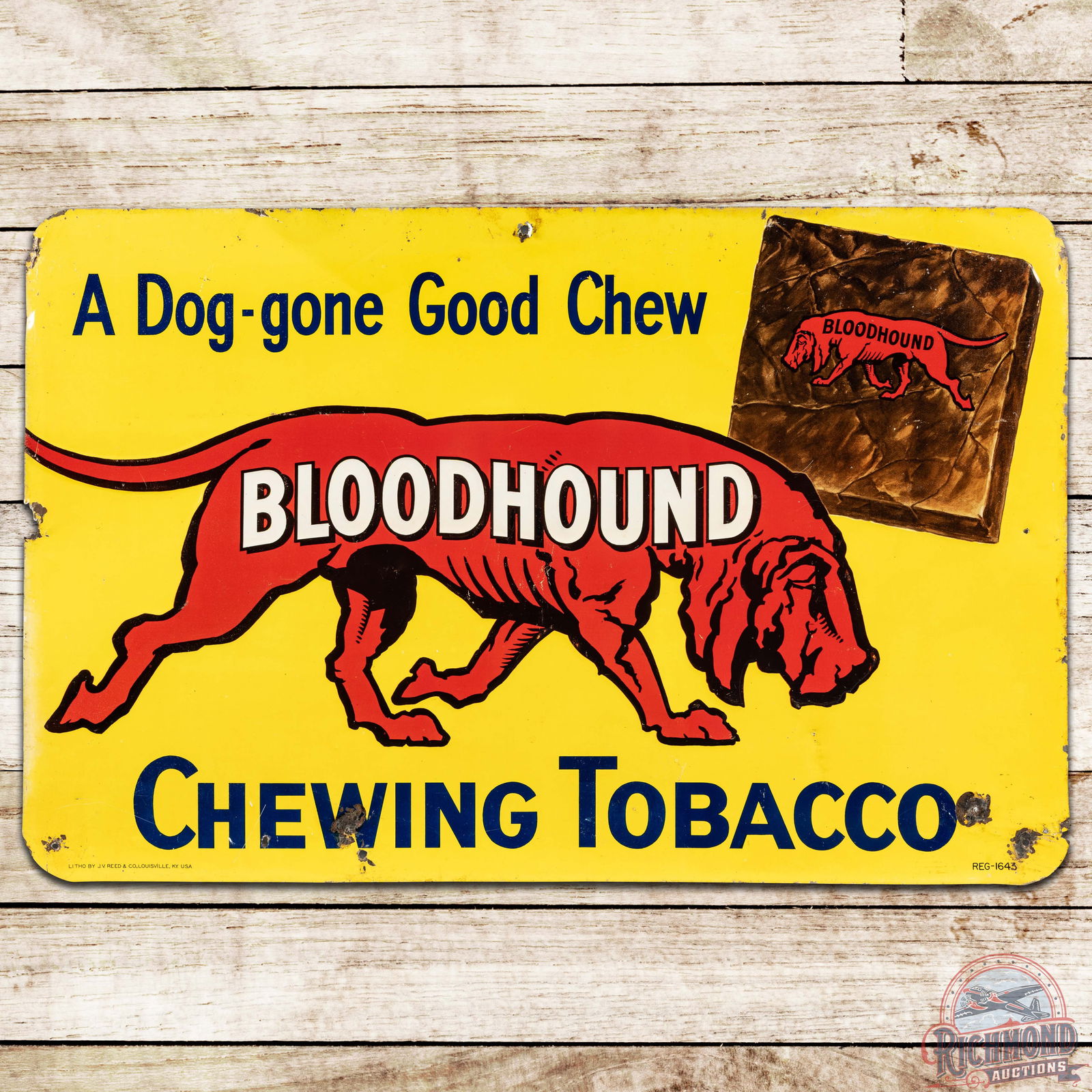 Bloodhound Chewing Tobacco Sst Sign Auction