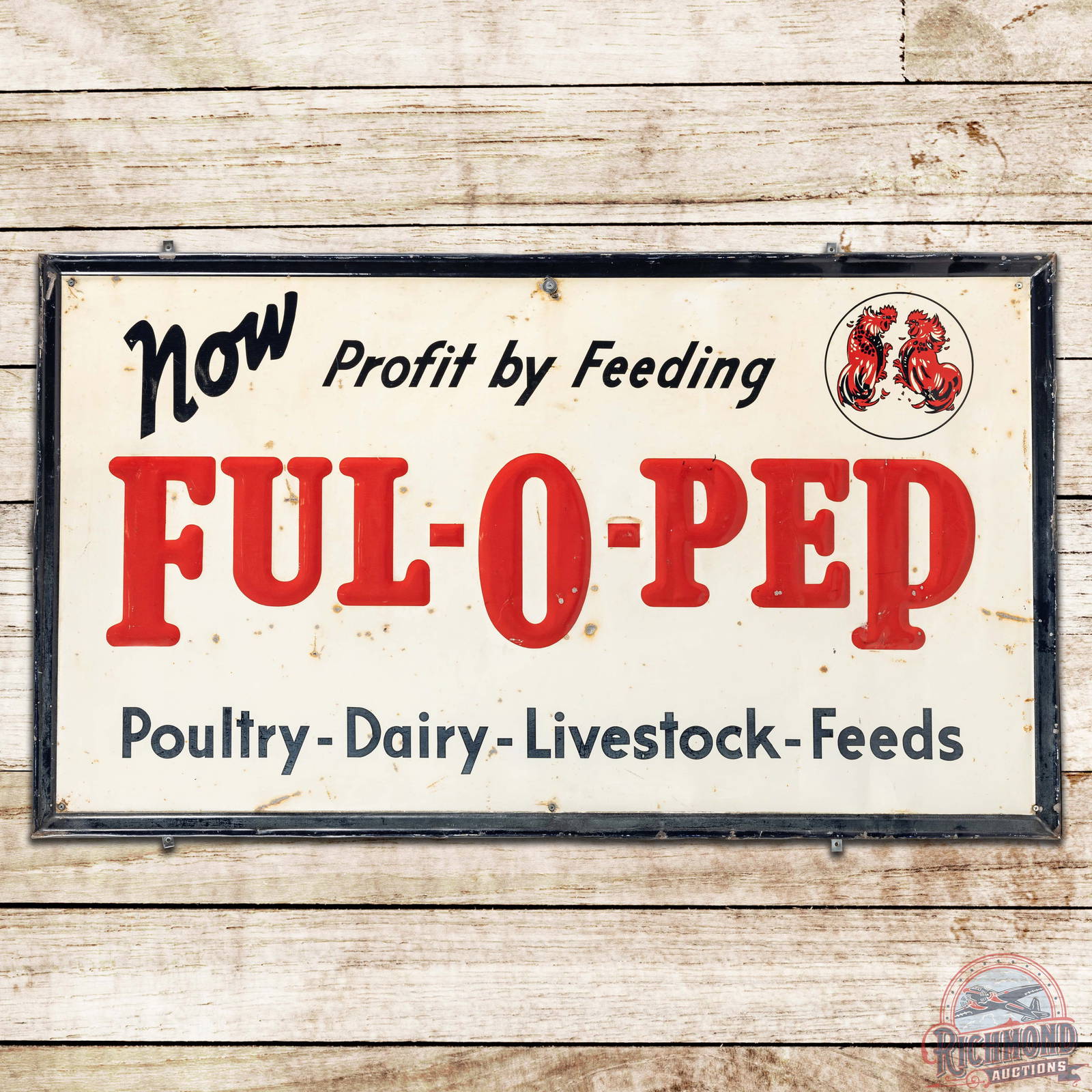 Ful-o-pep Poultry Livestock Feeds Sst Sign W/ Logo Auction