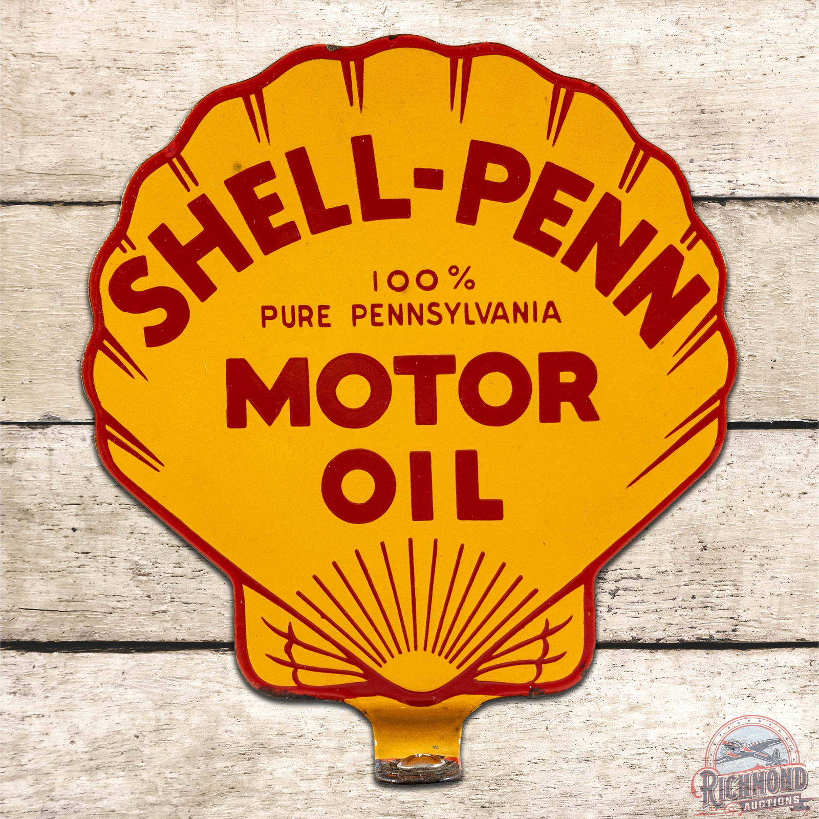 Shell Penn Pennsylvania Motor Oil Ds Porcelain Lubester Sign Auction
