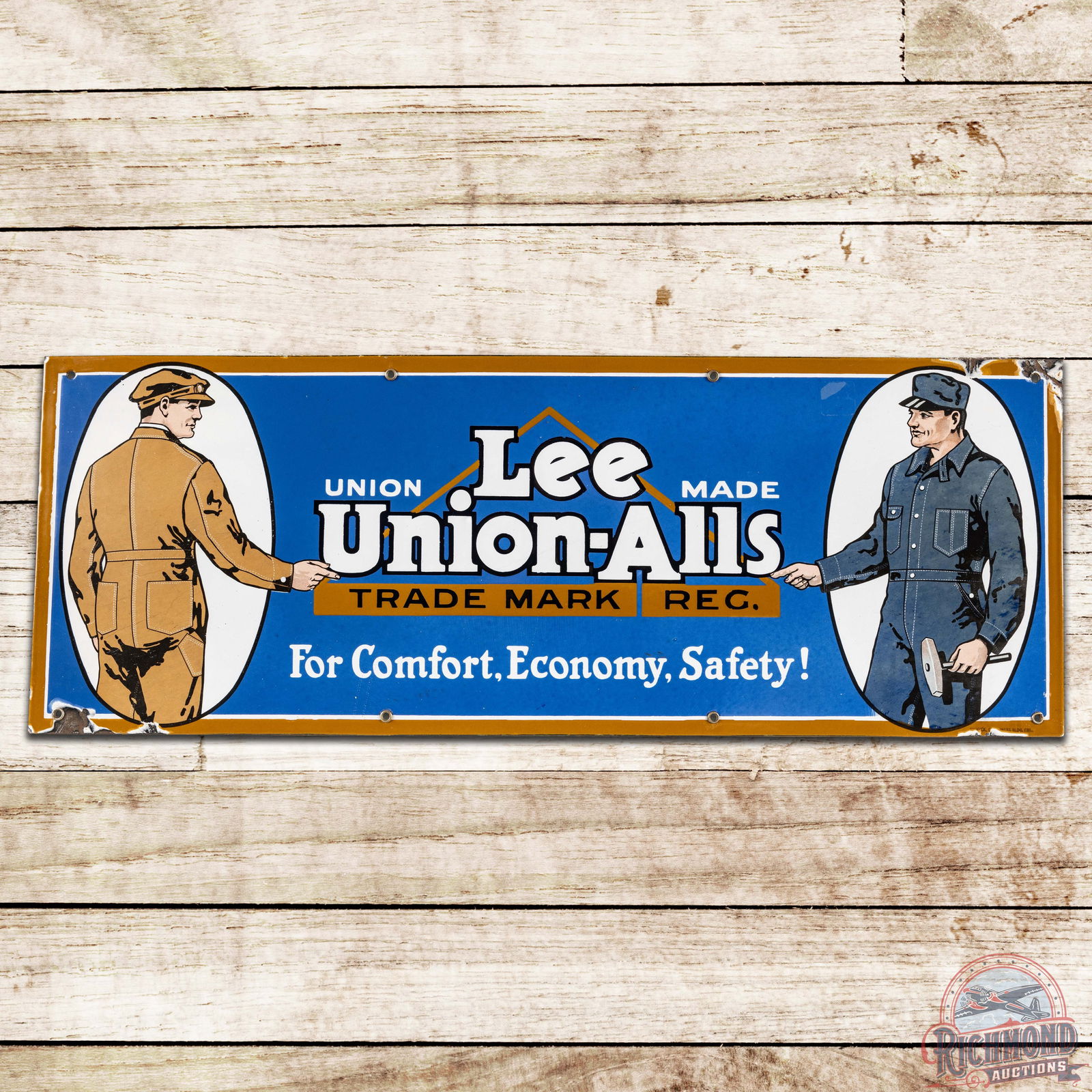 Union Made Lee Union-alls "for Comfort, Economy, Safety!" Ss Porcelain ...