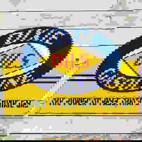 Incredible Nos 1946 Dixie Oils Gasoline Power To Pass Die Cut Sst Sign ...