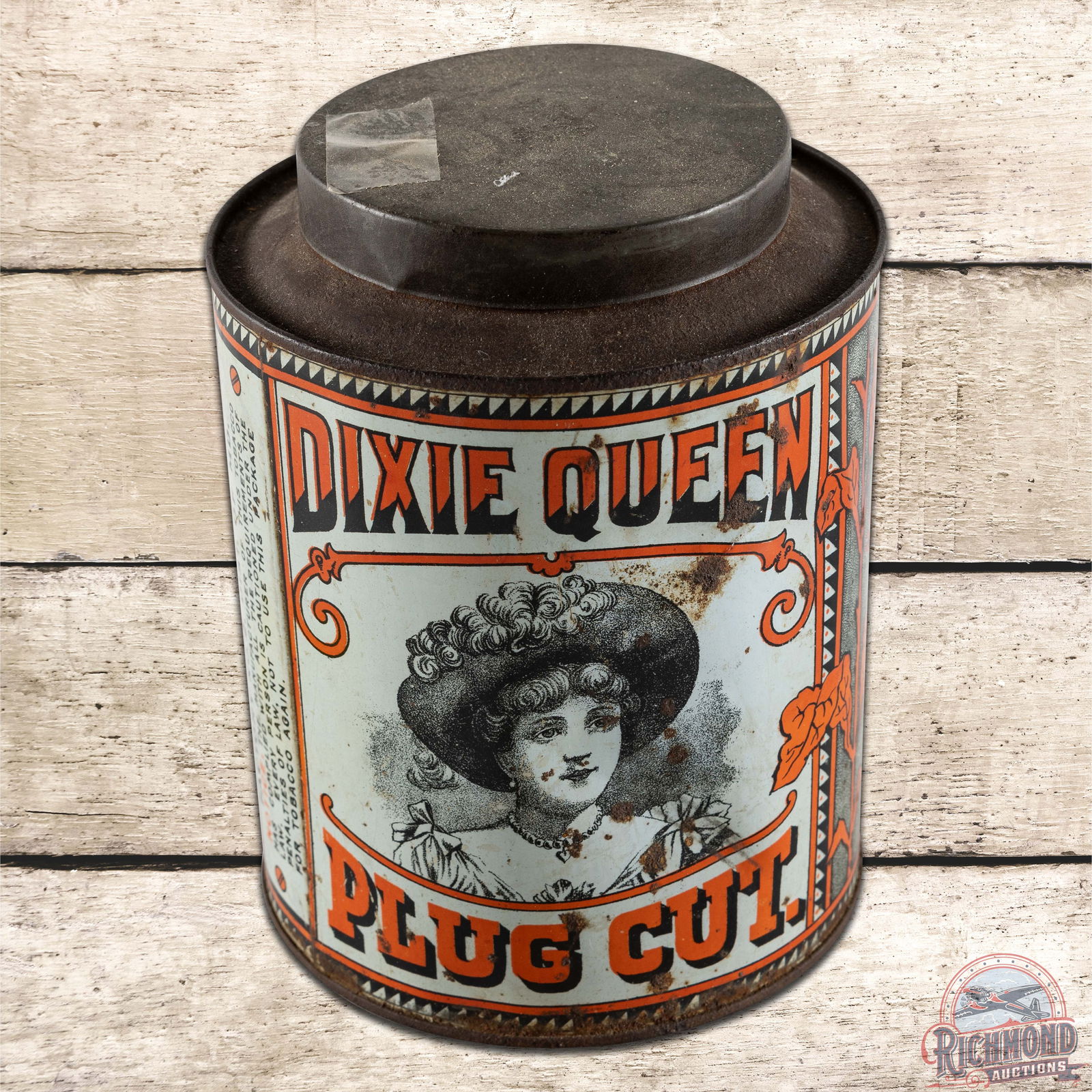 Dixie Queen Plug Cut Tobacco Tin Auction