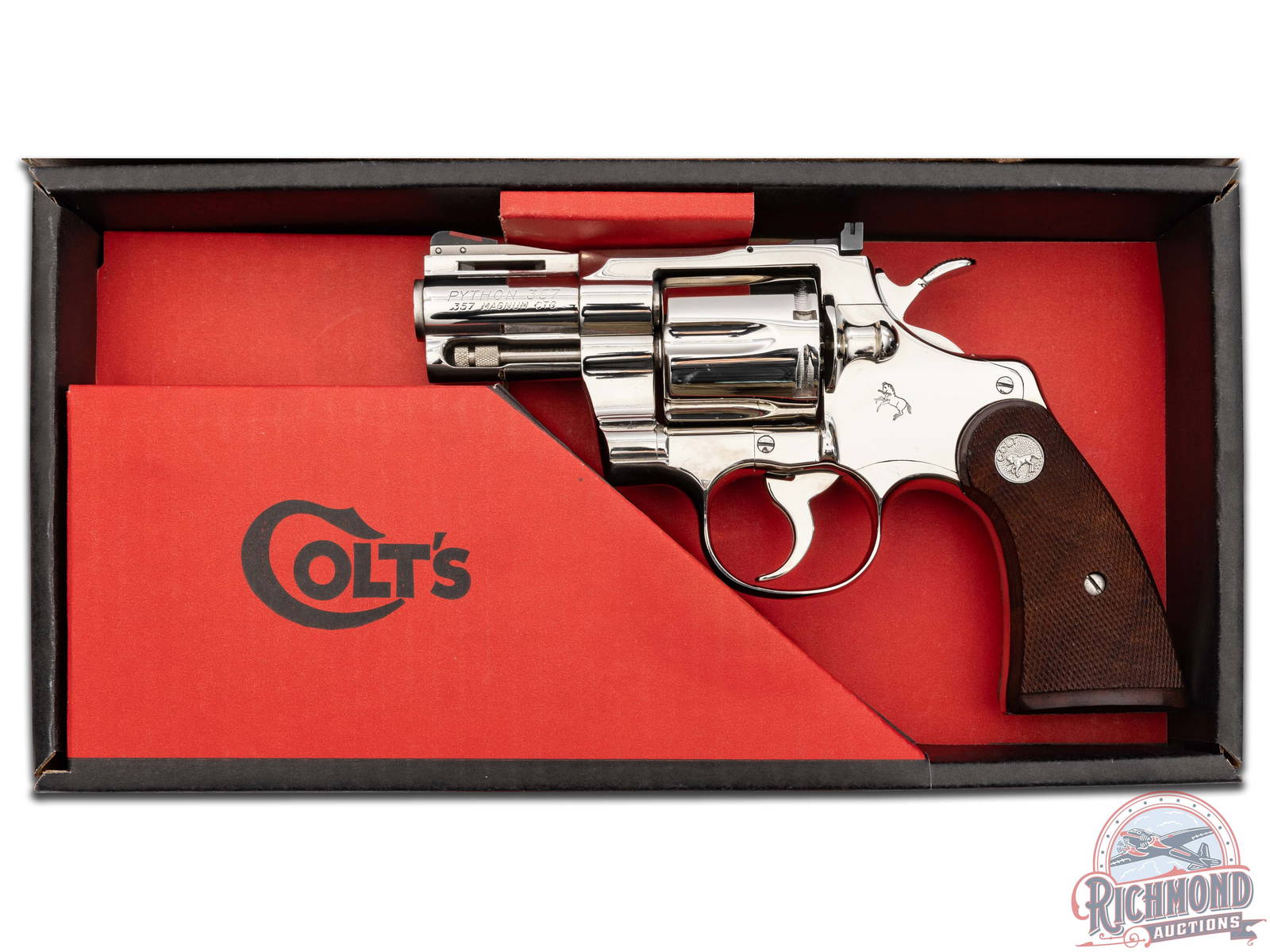 1971 Colt Python 2.5" Nickel .357 Magnum Double Action Revolver Auction