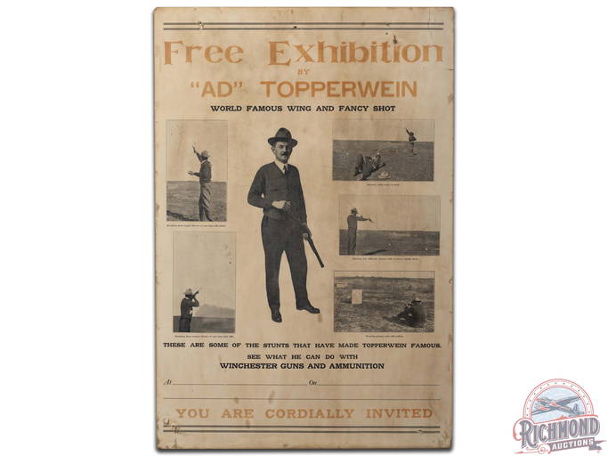 Winchester Free Exhibition By "ad" Topperwein Cardstock Poster Sign