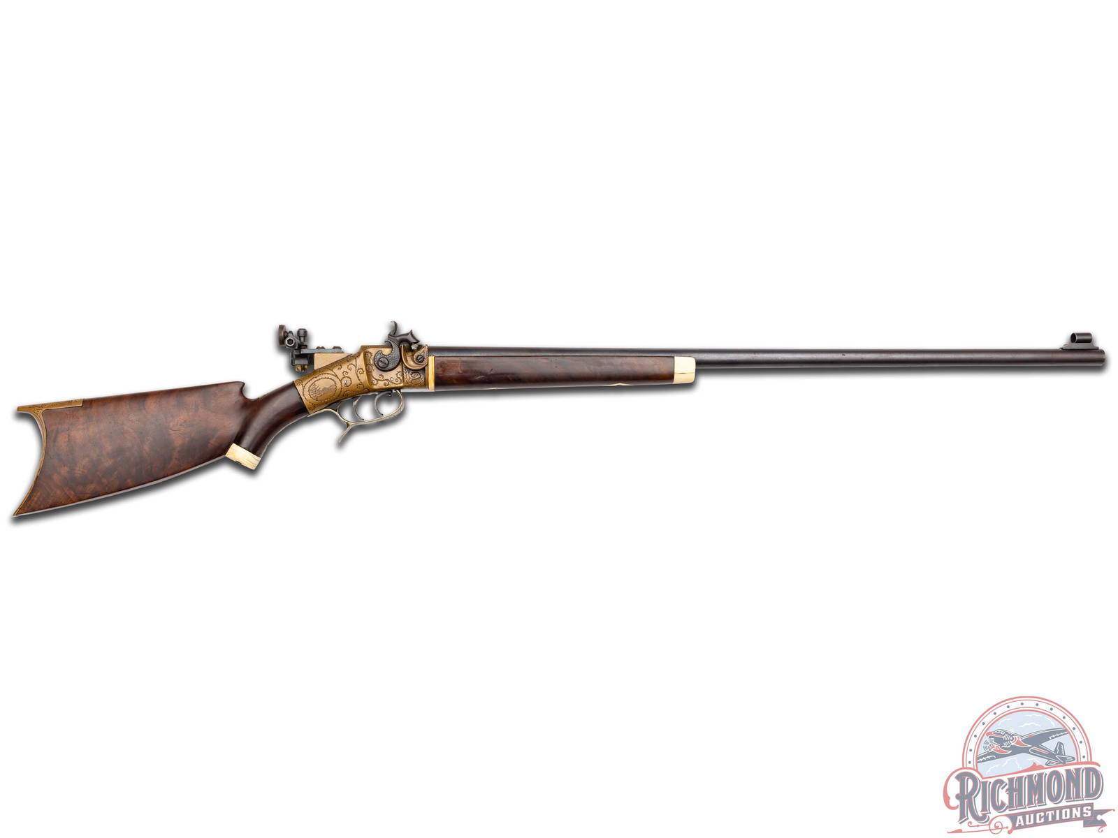 Ornate Antique Percussion Target Rifle Shuetzen Style Muzzleloader Auction