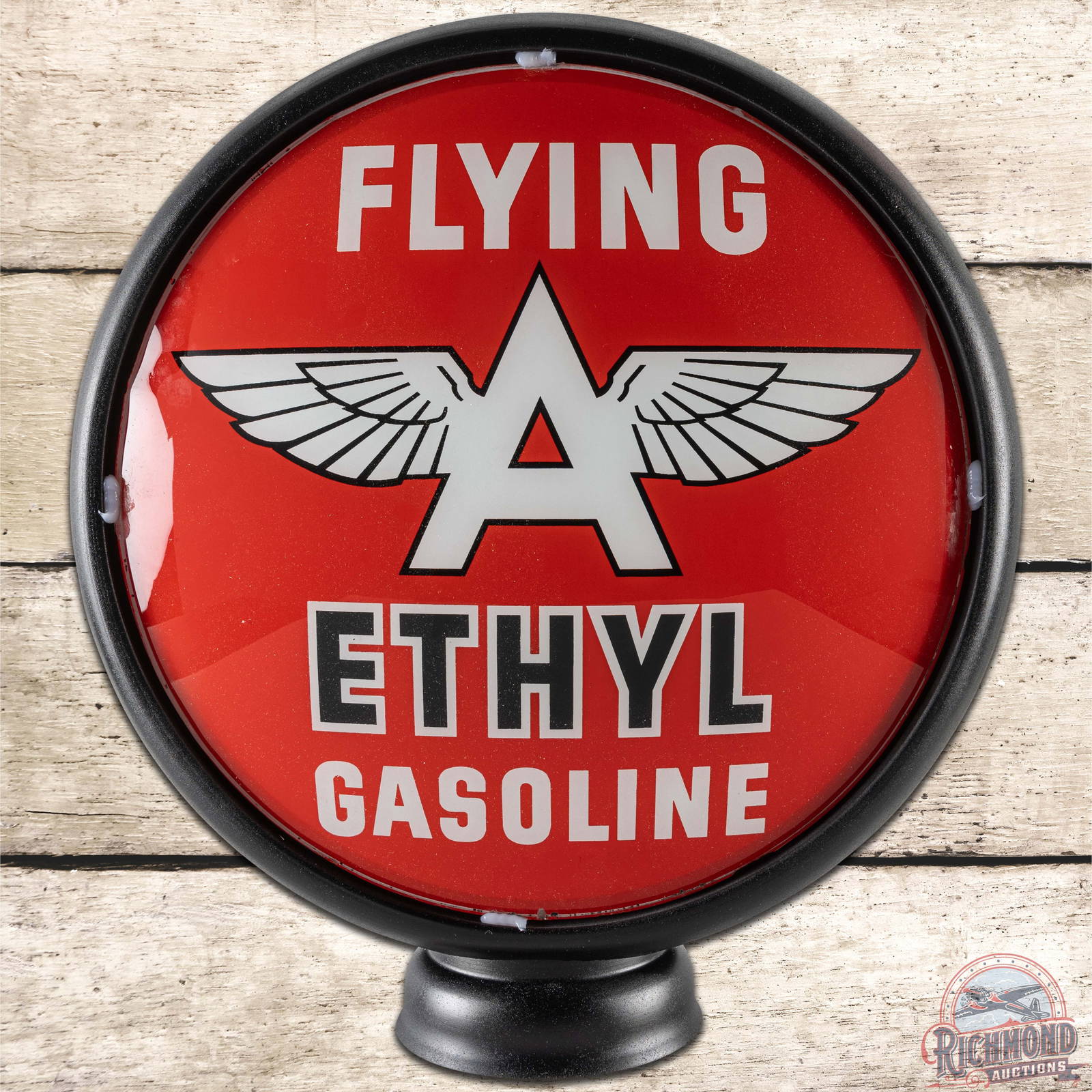 Flying A Ethyl Gasoline 15" Single Lens With Hp Gas Pump Globe Body Auction