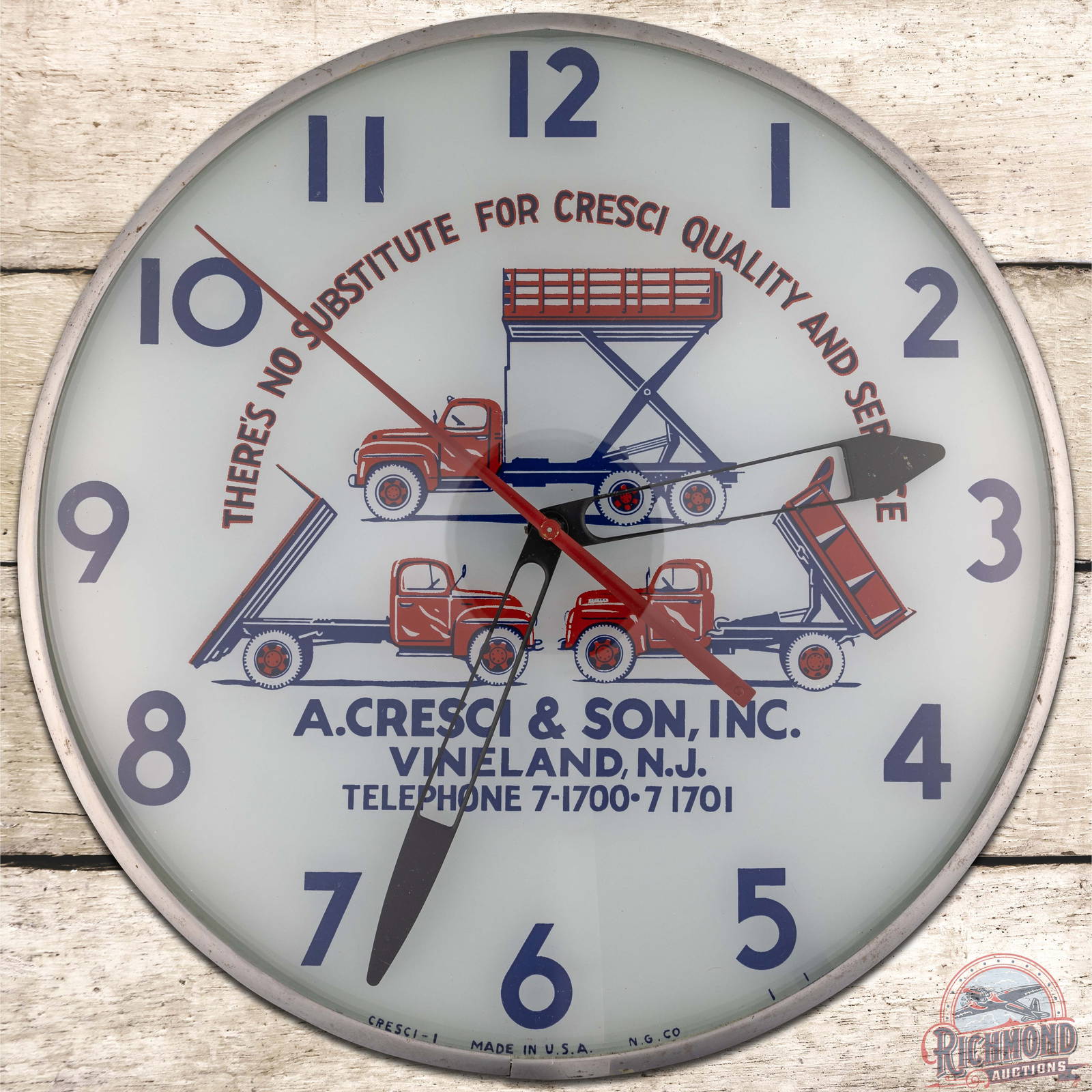 Cresci Quality & Service 15" Lighted Telechron Advertising Clock W ...