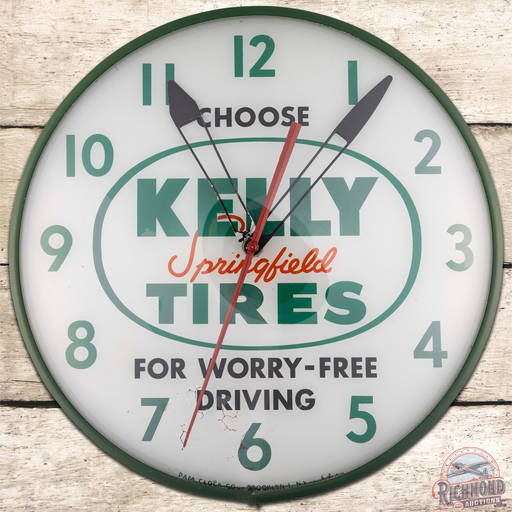Kelly Springfield Tires 15" Pam Advertising Clock W/ Logo