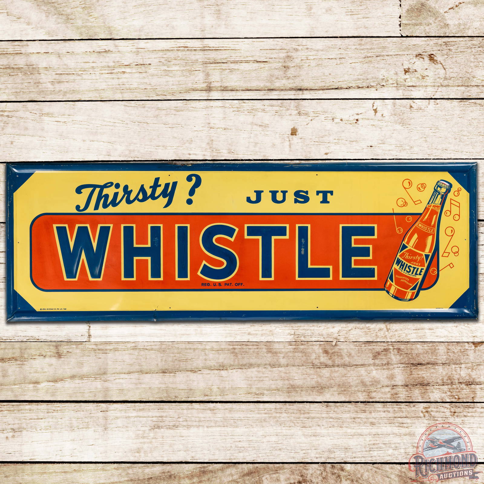 Thirsty? Just Whistle 54" Sst Sign W/ Bottle Auction