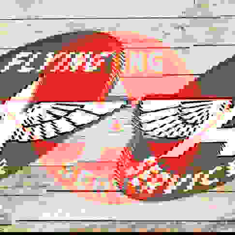 Flying A Service Embossed Die Cut Ssp Sign W/ Logo Auction