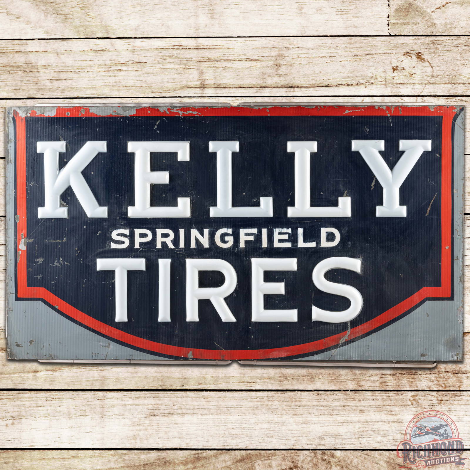 Early Kelly Springfield Tires Double Sided Milk Glass Neon Sign ...