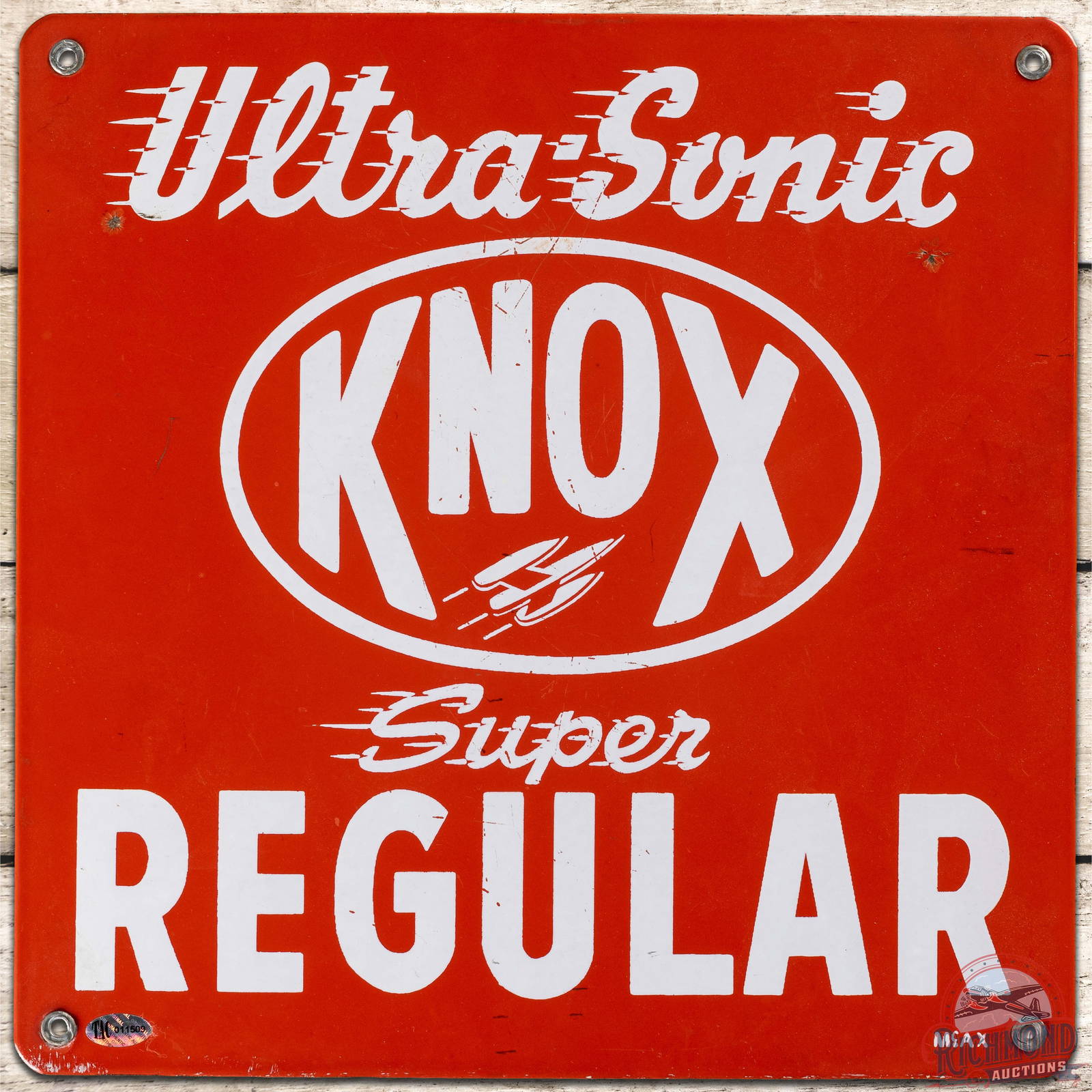 Ultra-sonic Knox Super Regular Ssp Gas Pump Plate Sig W/ Jet Auction