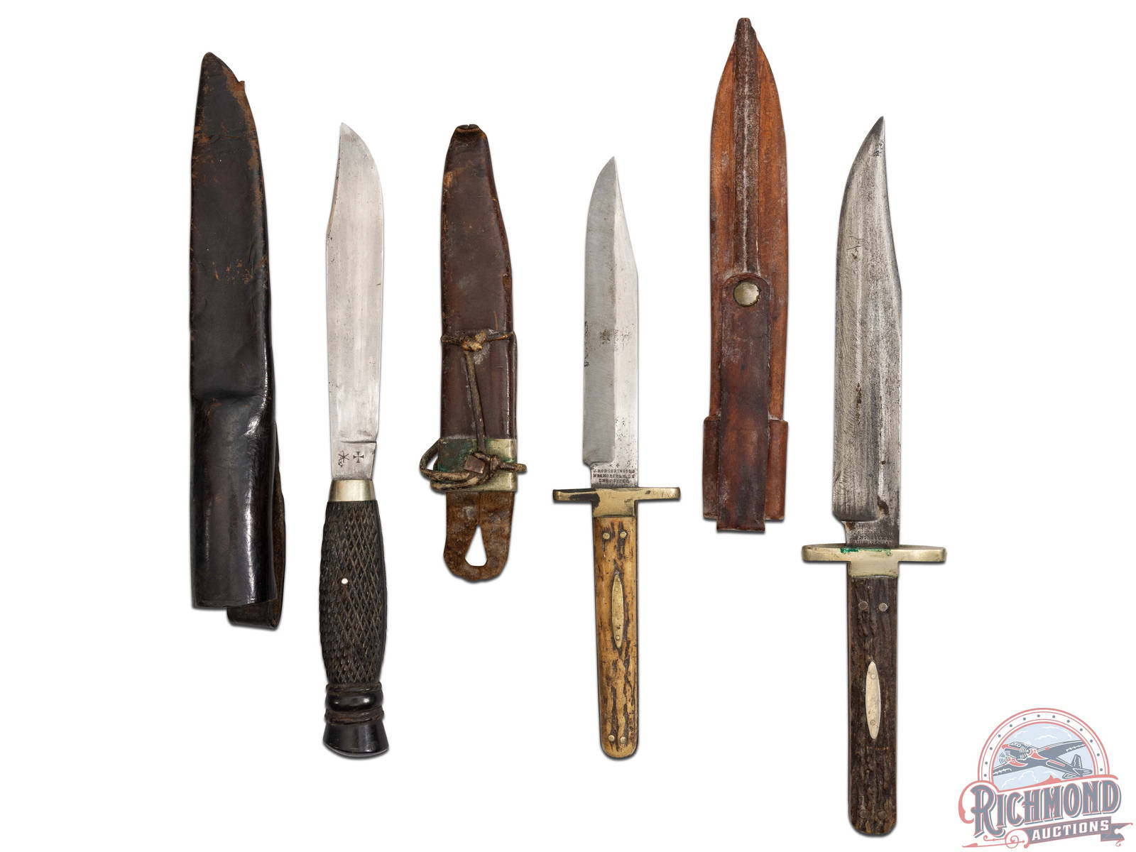 Lot Of Three J. Rodgers & Sons Sheffield England Knives With Sheaths ...