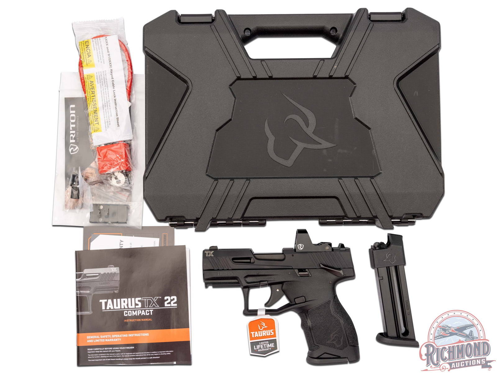 New In Original Case Taurus Tx22c .22 Lr Semi-auto Pistol With Riton ...