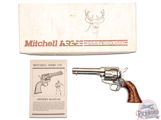 Scarce Uberti Mitchell Arms Single Action Army .45 Long Colt Nickel ...