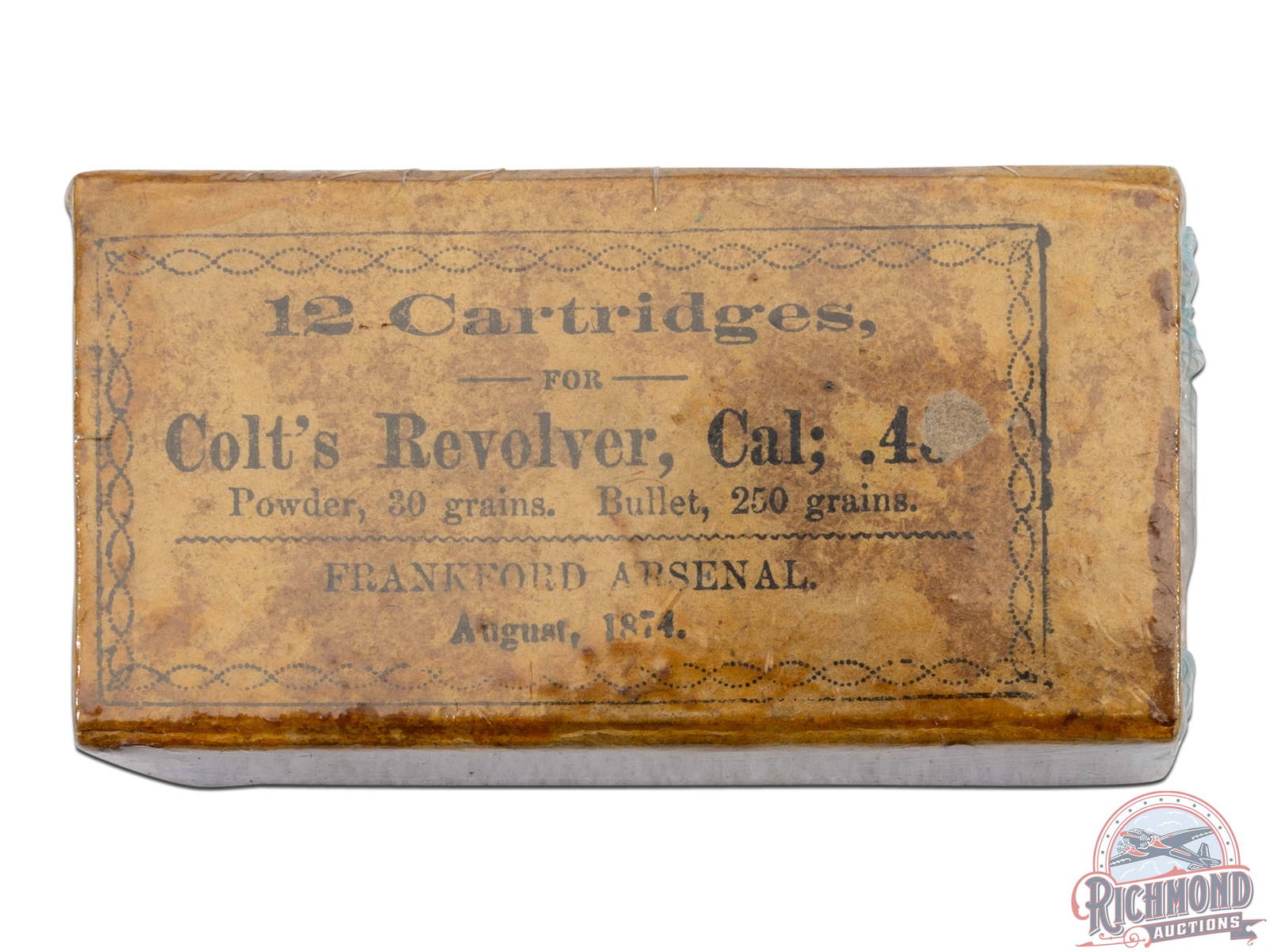 Frankford Arsenal Dated August 1874 45 Colt Revolver Cartridges Auction