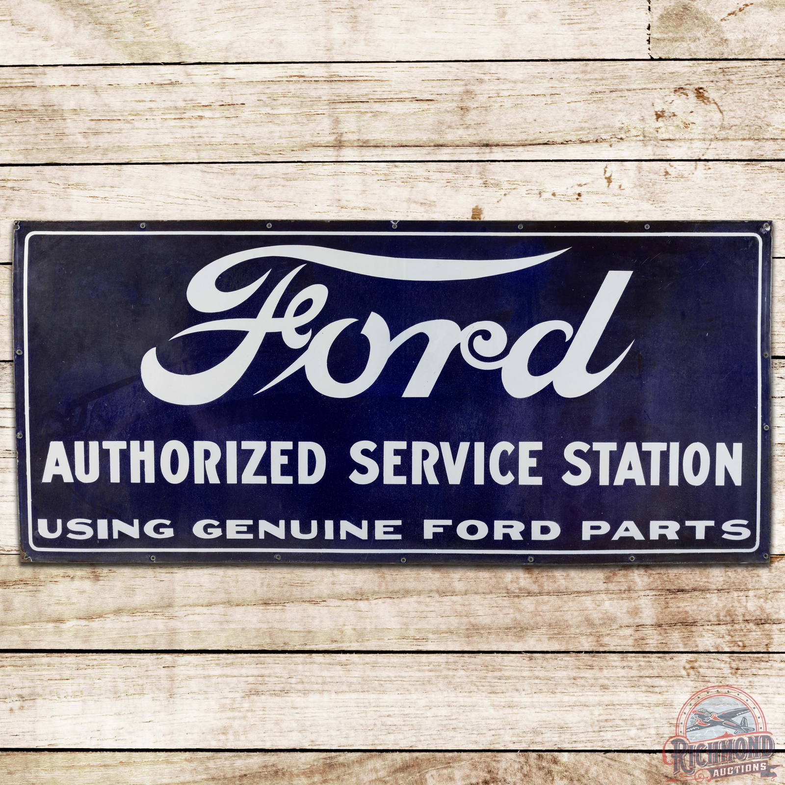 1919 Ford Authorized Service Station 60" Ss Porcelain Sign Auction