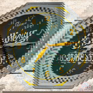 Vintage Pearl Beer Octagon Neon Clock