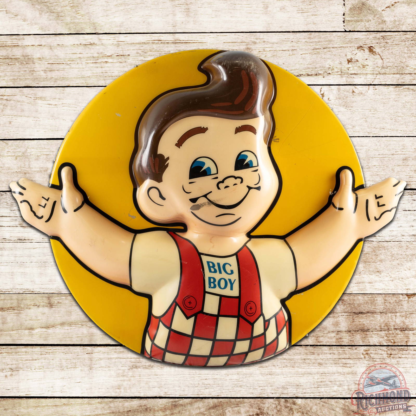 Large Bob's Big Boy Restaurant Lexan 56" Bubble Sign Auction