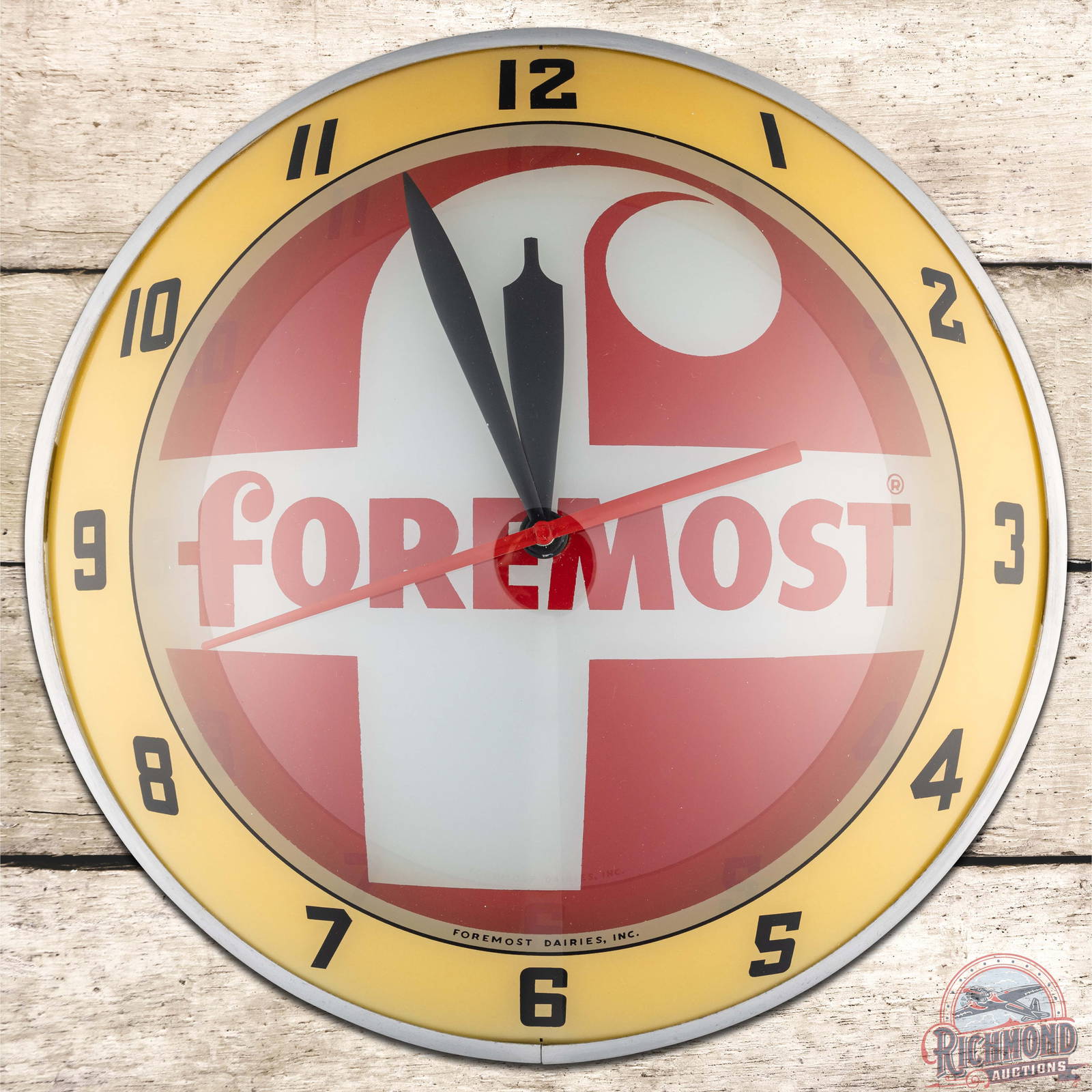 Foremost Dairy 15" Double Bubble Advertising Clock Auction