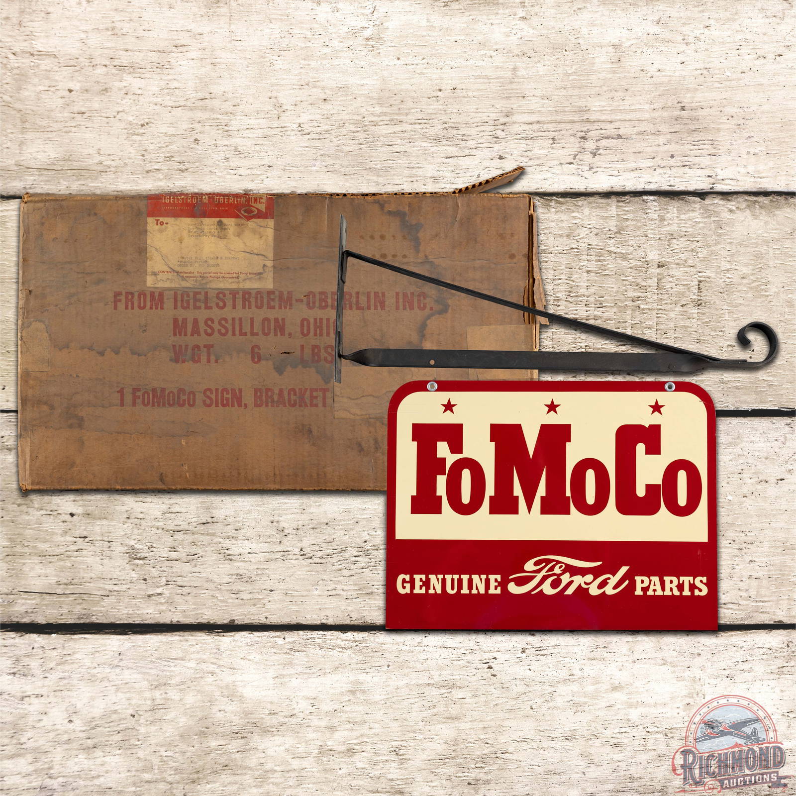 Amazing Nos Fomoco Genuine Ford Parts Ds Tin Sign W/ Original Box Auction