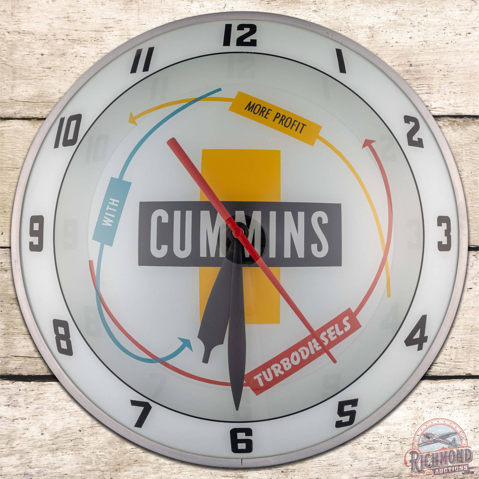 Rare Cummins Turbo Diesel Engines 15" Double Bubble Advertising Clock ...