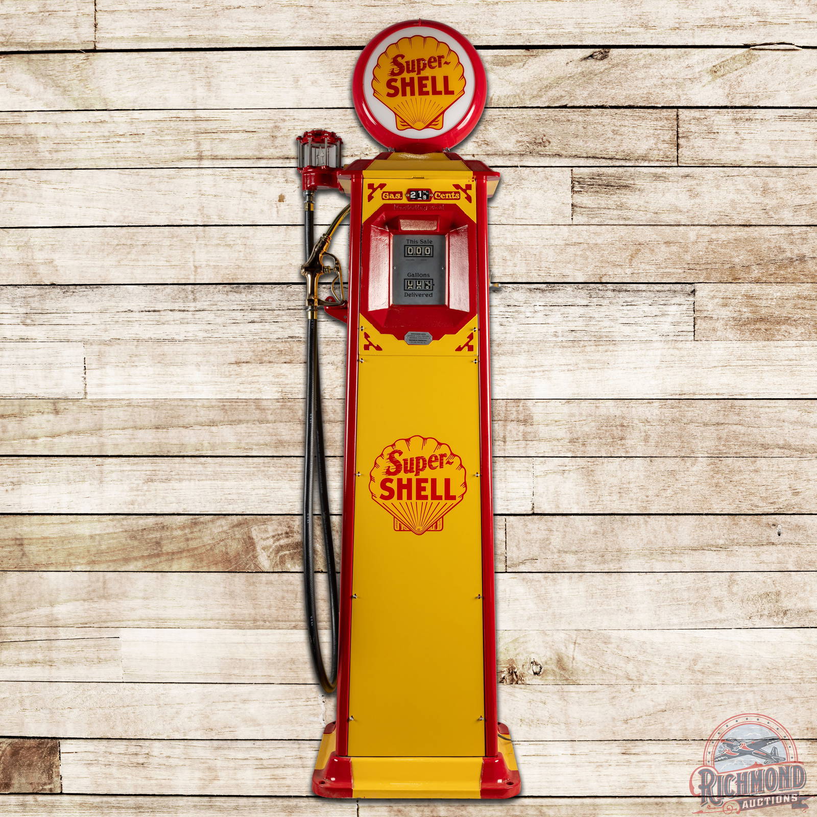 Wayne Model 40 Computing Gas Pump Super Shell Gasoline Auction