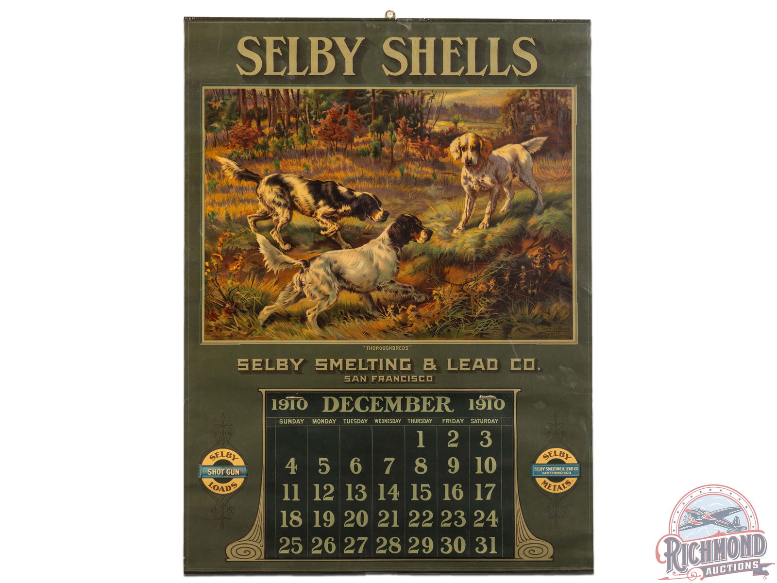 Incredible 1910 Selby Shells Smelting & Lead Co. Calendar ...