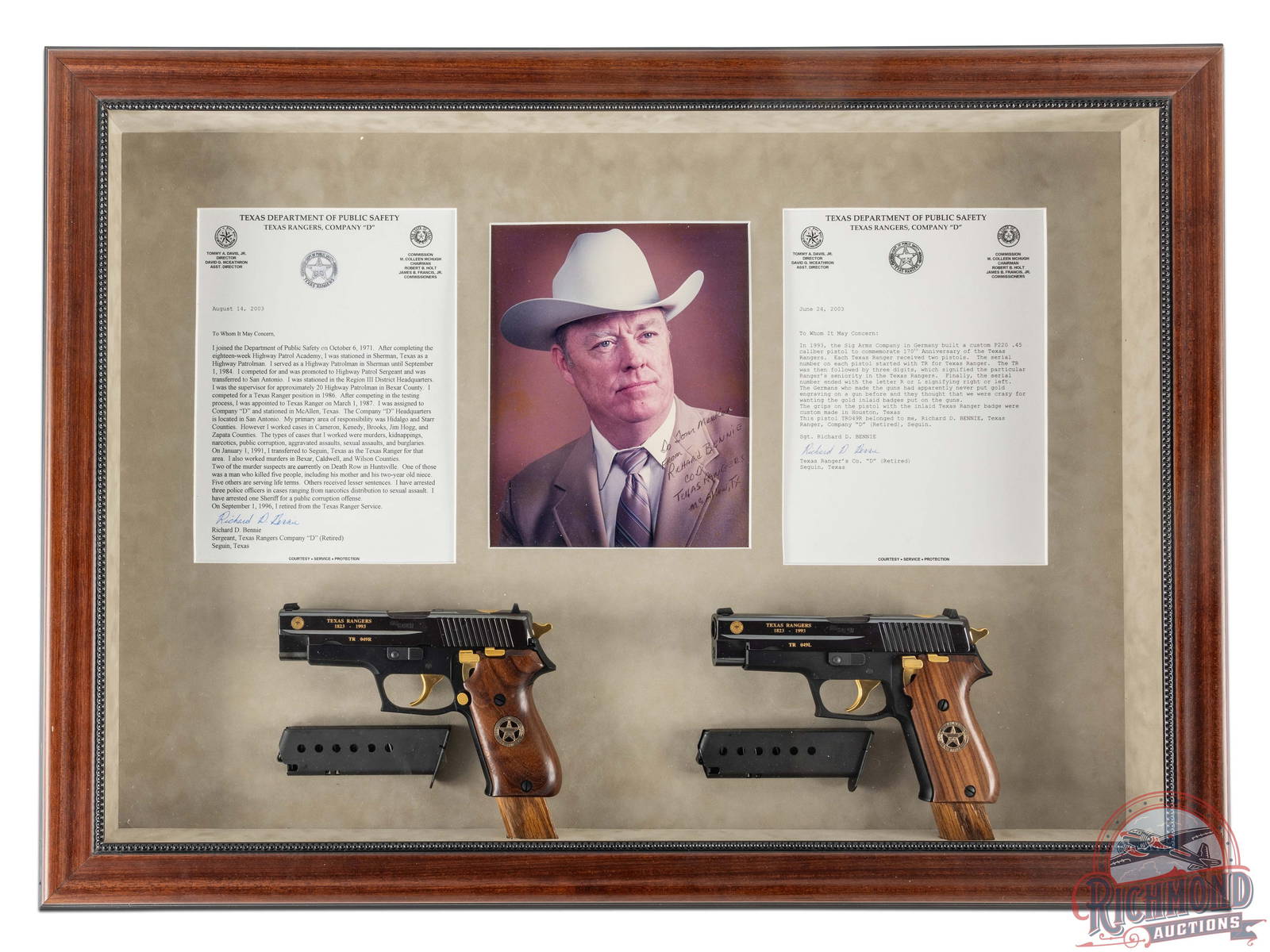 Very Nice Sig Sauer P220 .45 Acp Semi-auto Pistols Texas Ranger 170th ...