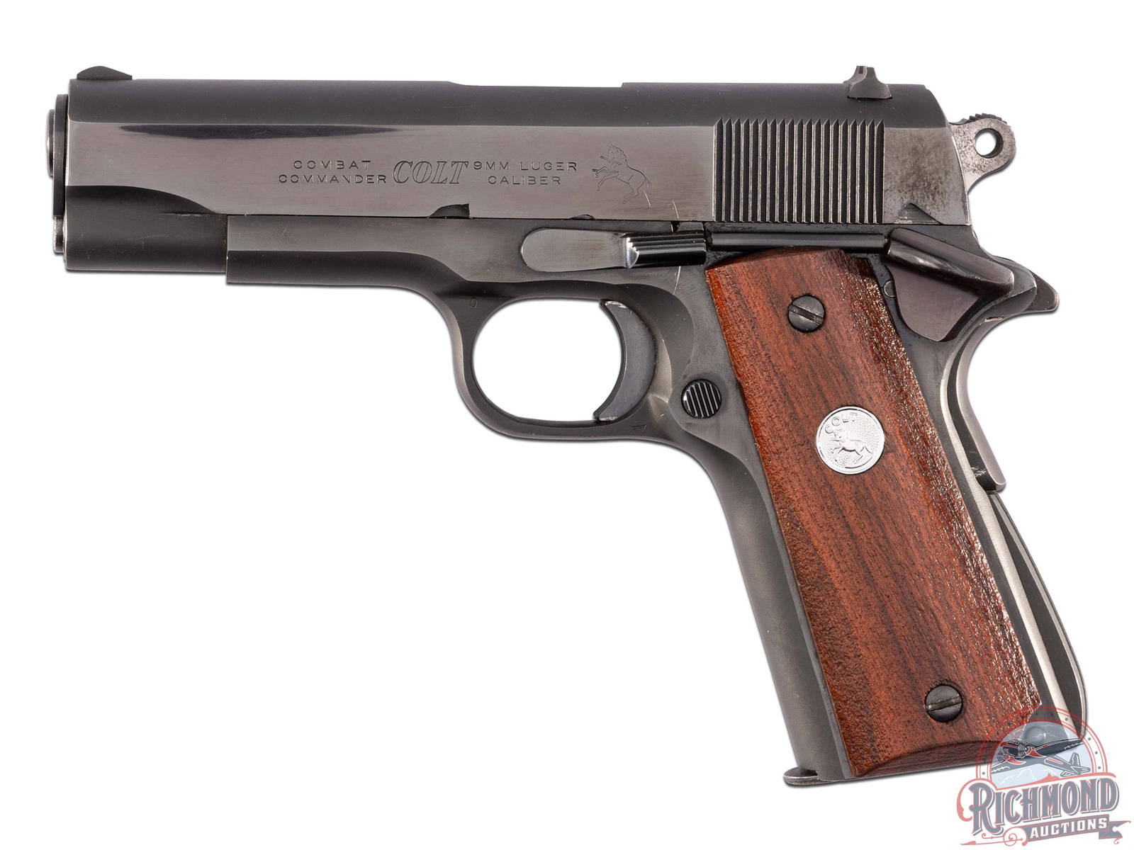 1975 Colt Combat Commander 9mm Luger Blued Semi-auto Pistol Auction