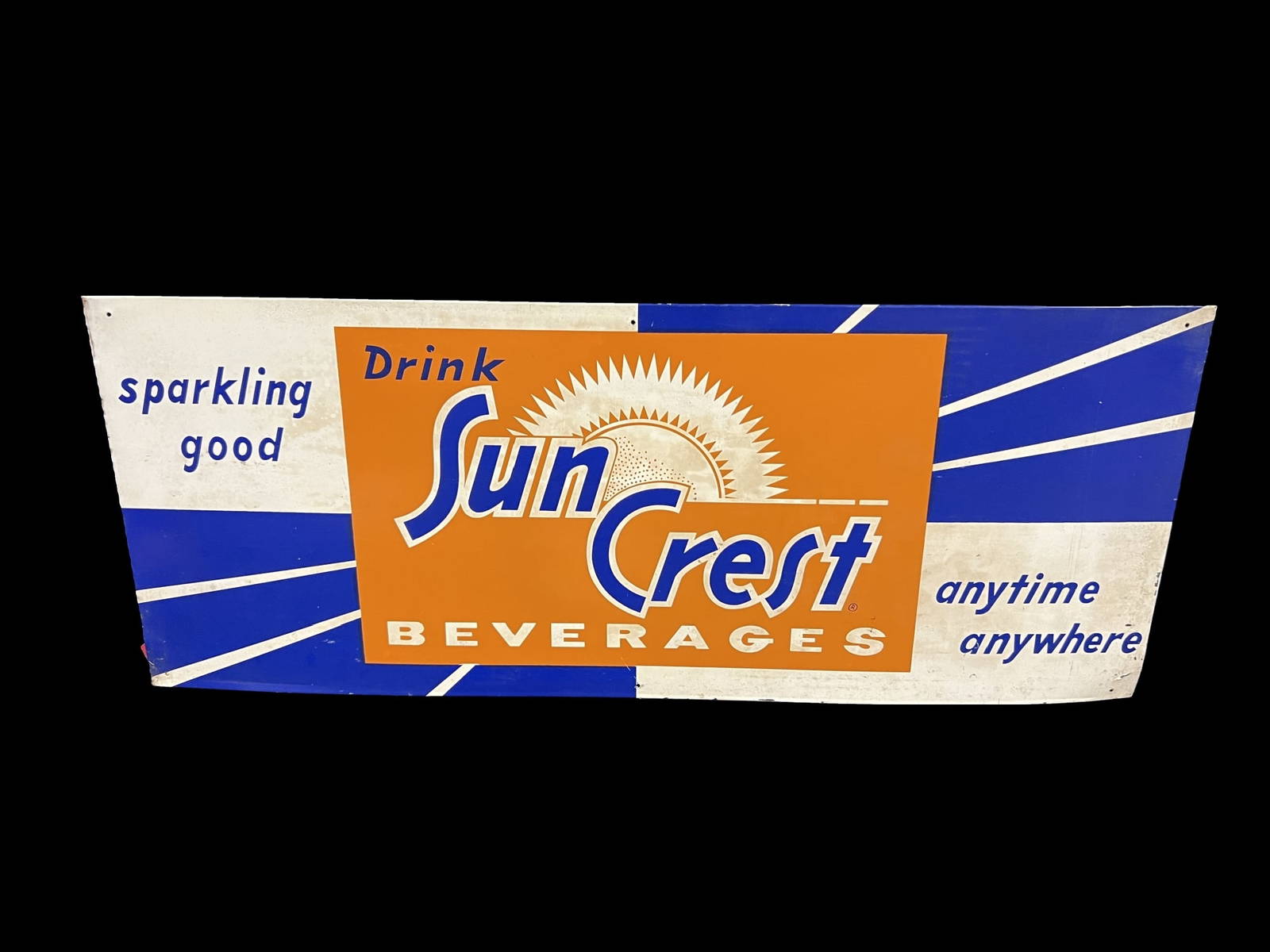 Drink Suncrest Beverages Tin Soda Sign Auction
