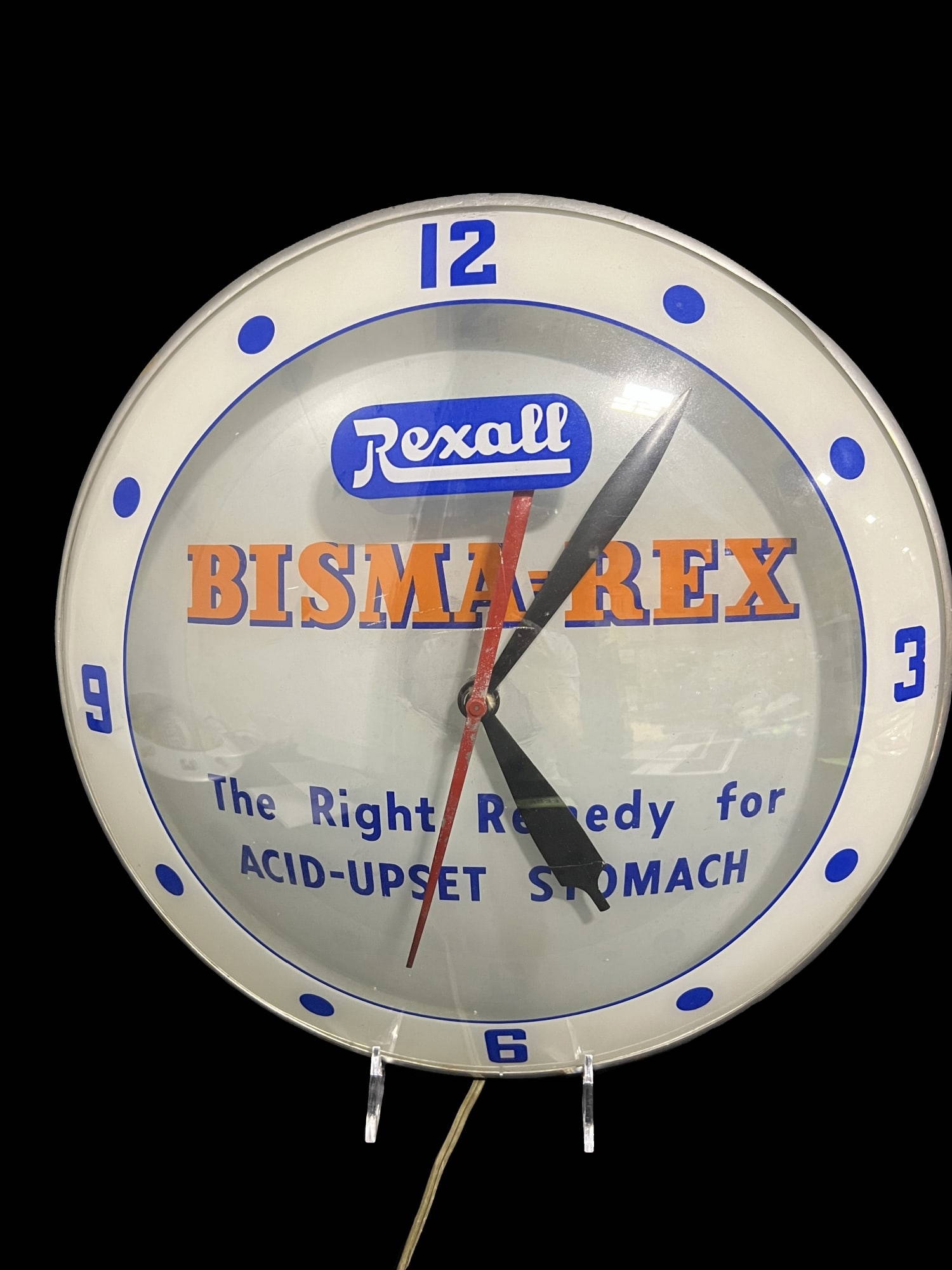 Bismarex Acid Upset Stomach Double Bubble Clock Auction