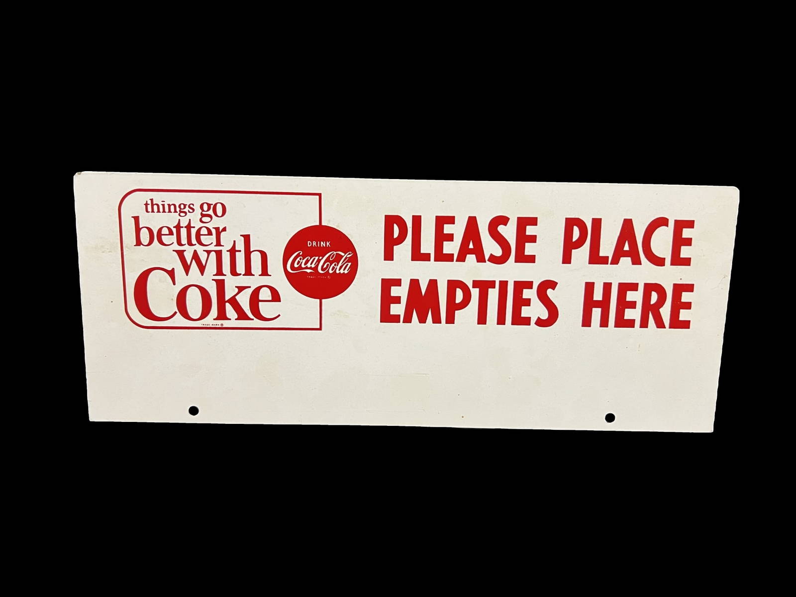 Please Place Empties Here Coca Cola Coke Topper Sign Auction