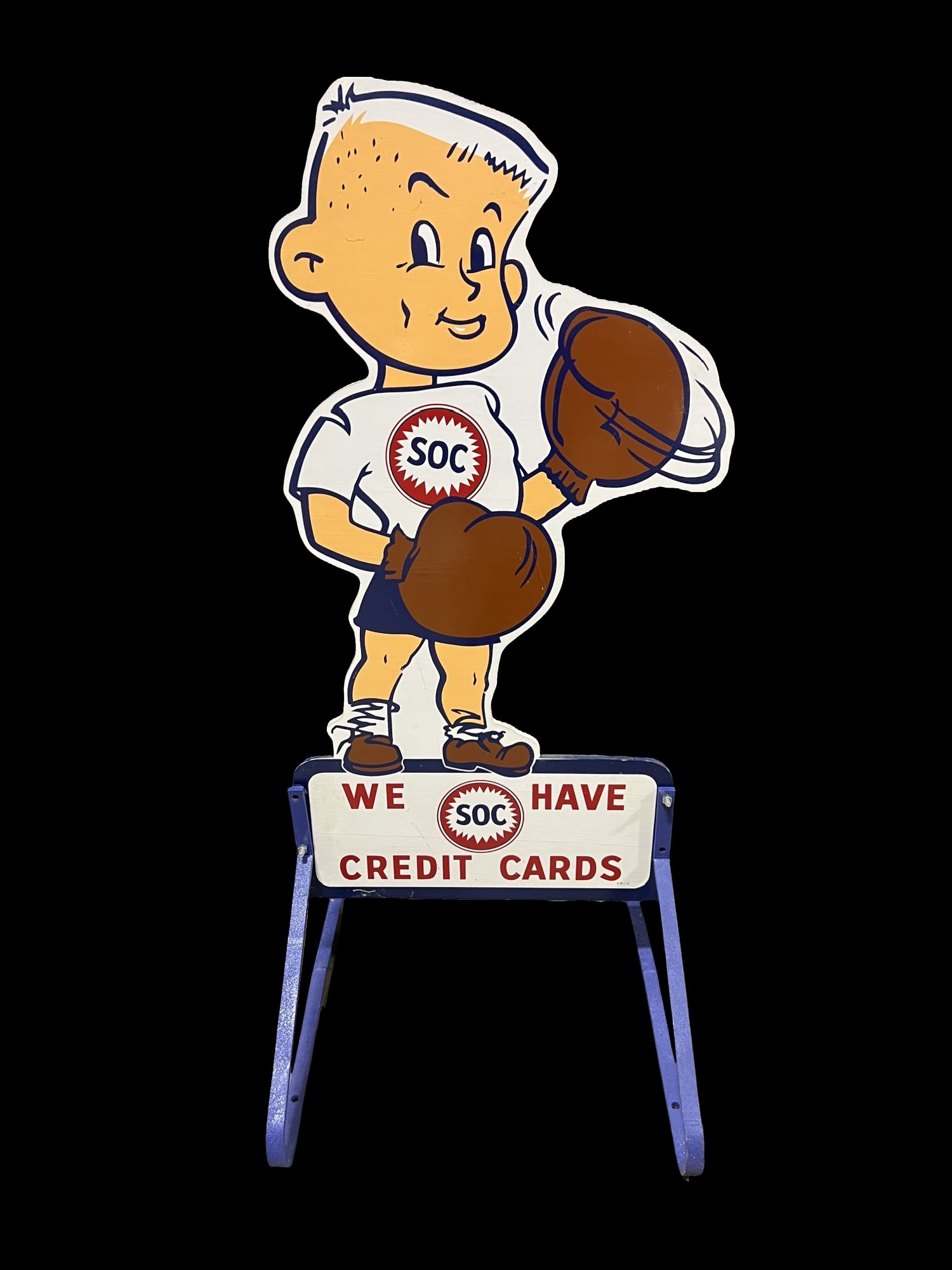 Soc We Have Credit Cards Curb Side Display Sign Auction