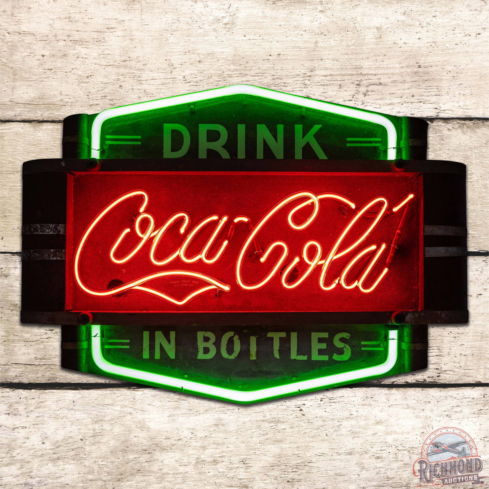 Drink Coca-cola In Bottles Art Deco Neon Sign Auction
