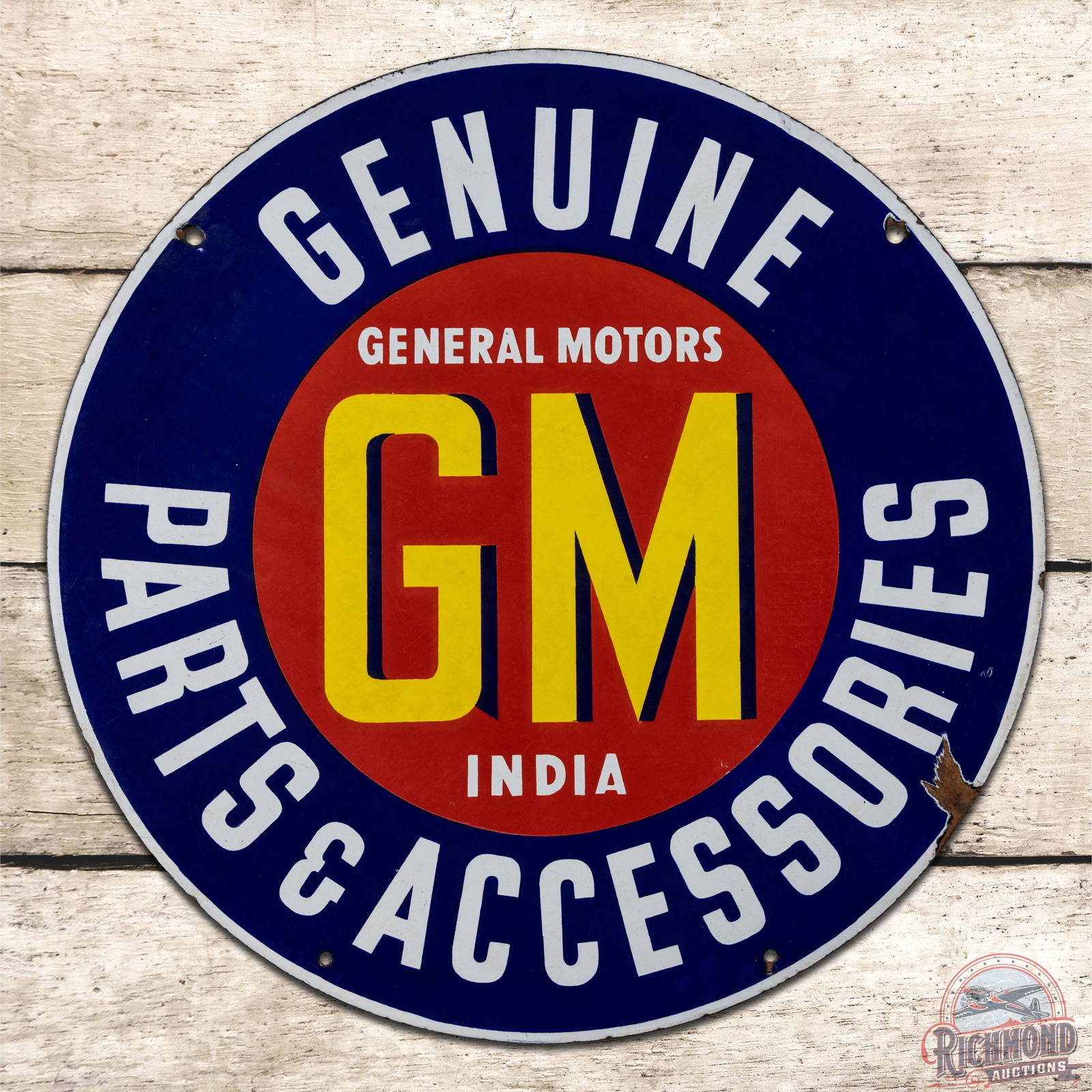 Scarce Gm General Motors Parts & Accessories 24" Double Sided Porcelain ...