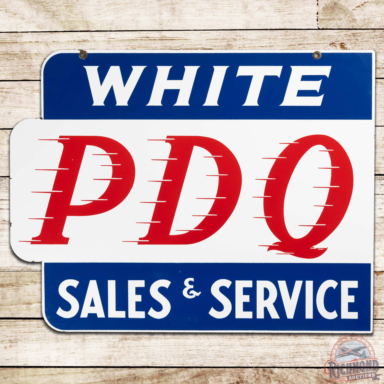 Exceptional White Pdq Trucks Sales & Service Die Cut Double Sided ...