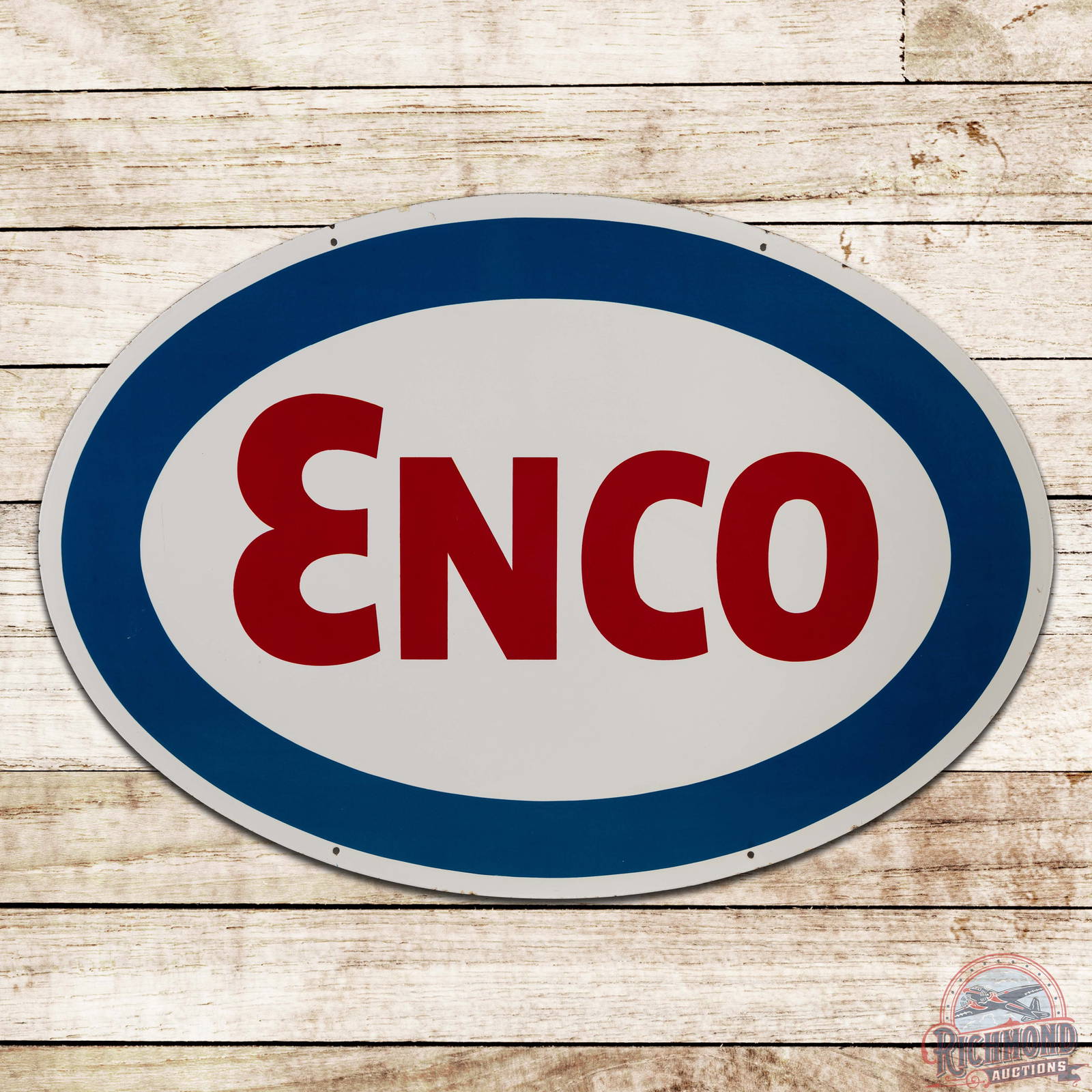 Exceptional Enco Gasoline 48" Double Sided Porcelain Service Station ...