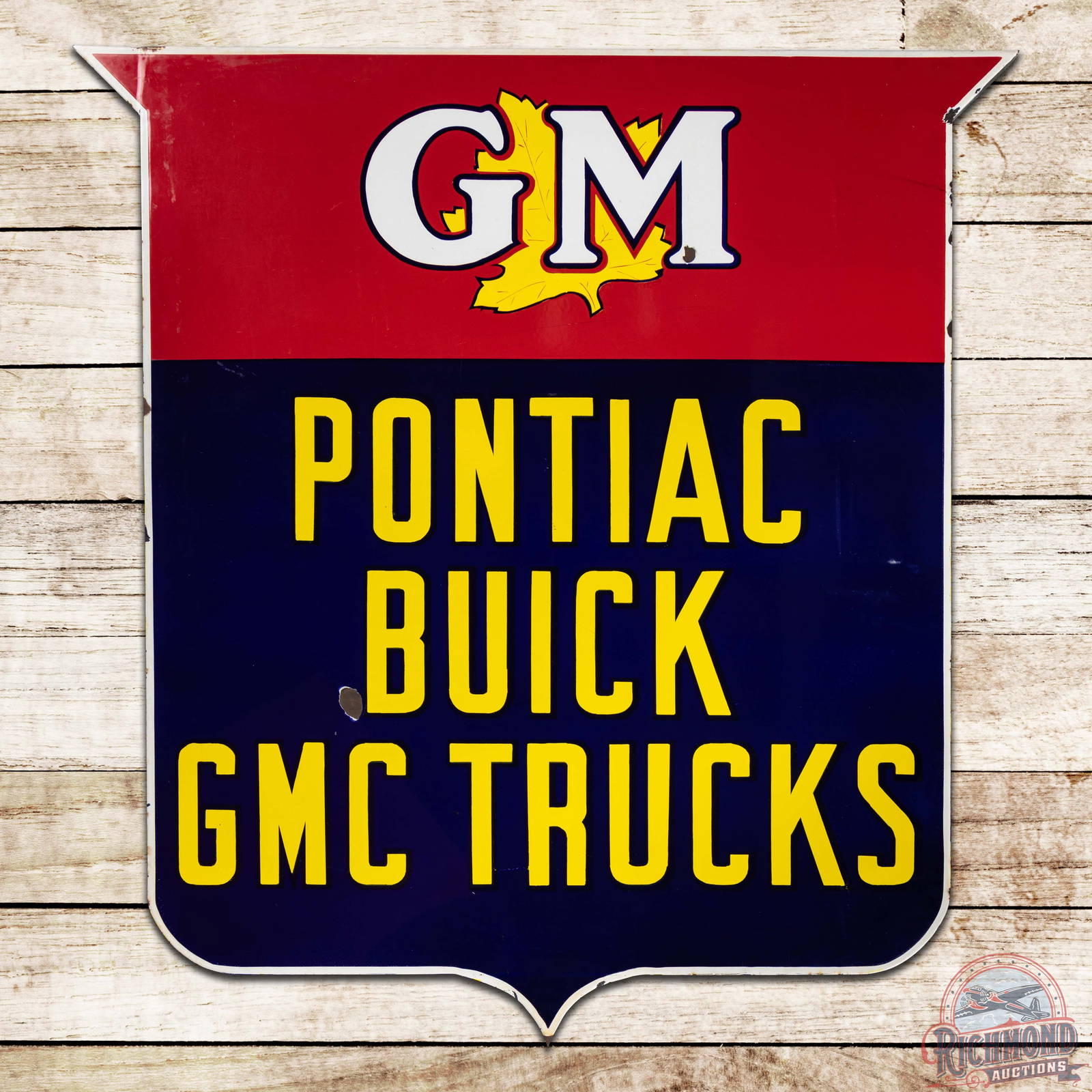 Gm General Motors Pontiac Buick Gmc Trucks Single Sided Porcelain Sign ...