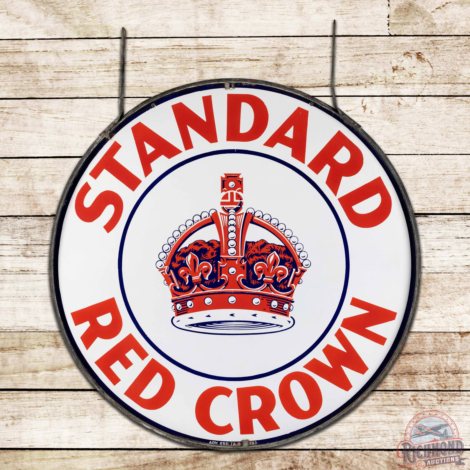 Amazing Standard Red Crown Gasoline 42" Double Sided Porcelain Logo ...