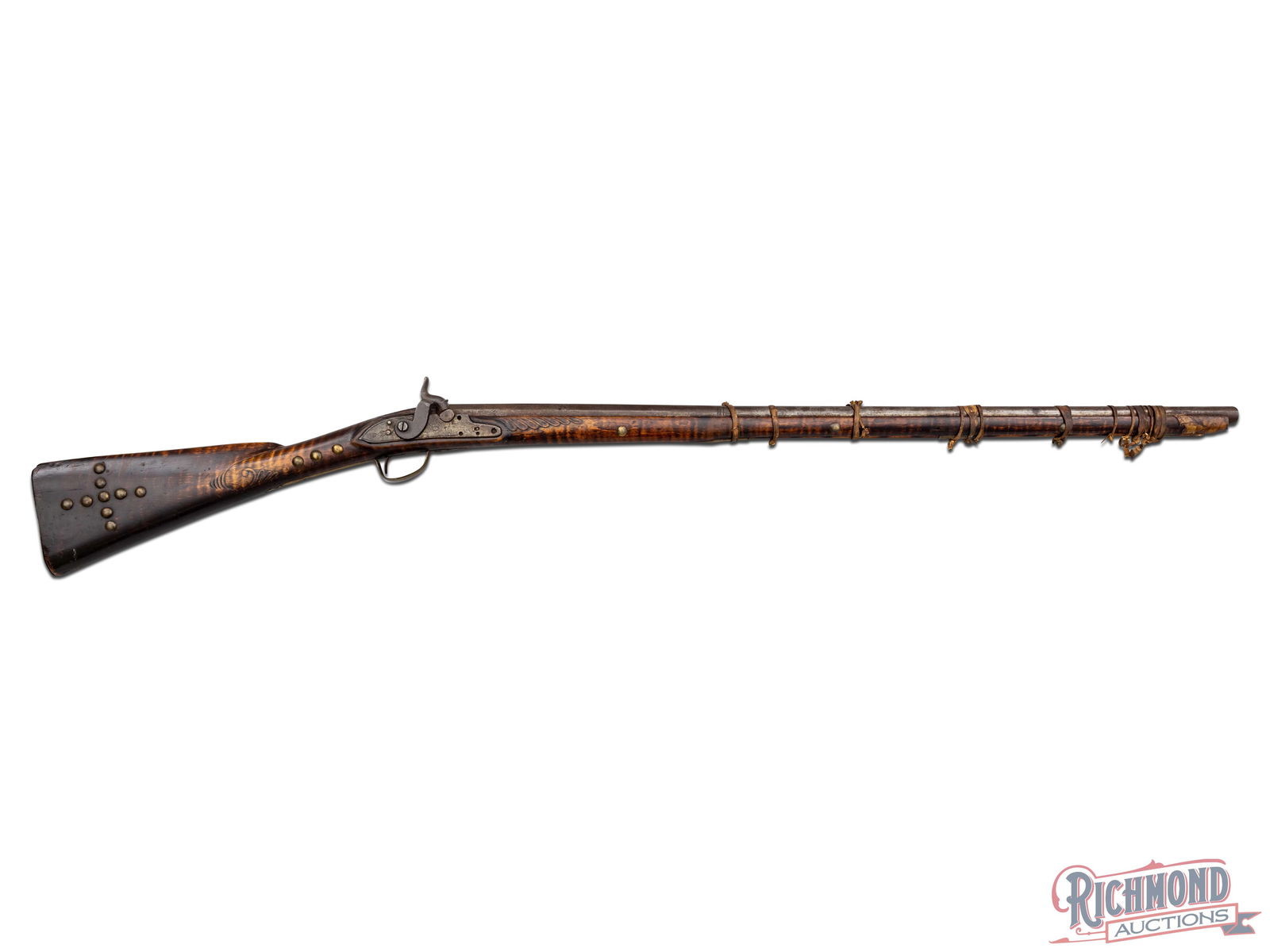 Native American Attributed Carved Kentucky Rifle Signed I H For Jacob ...