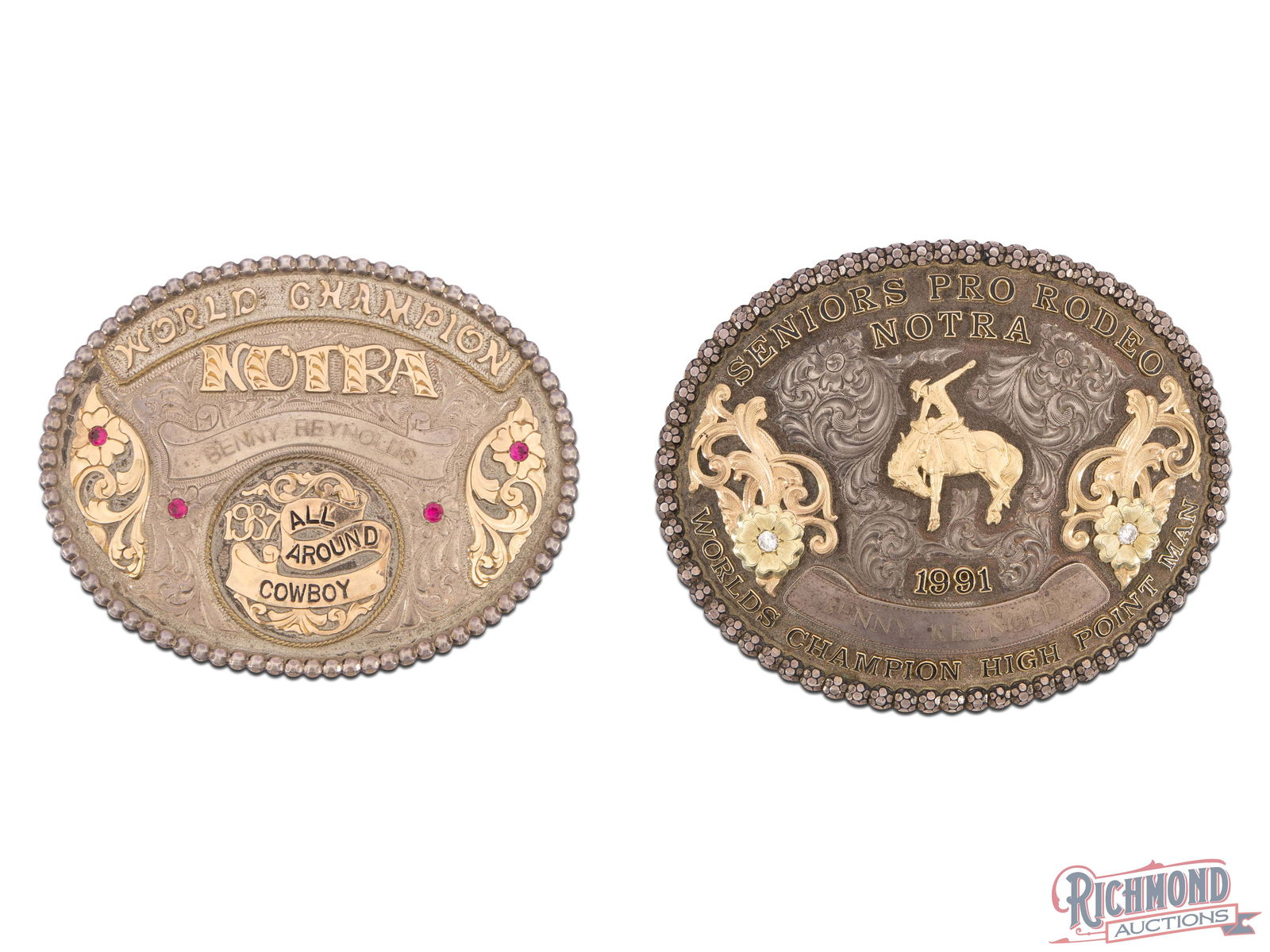 Two Rodeo Championship Buckles Awarded To Benny Reynolds Auction