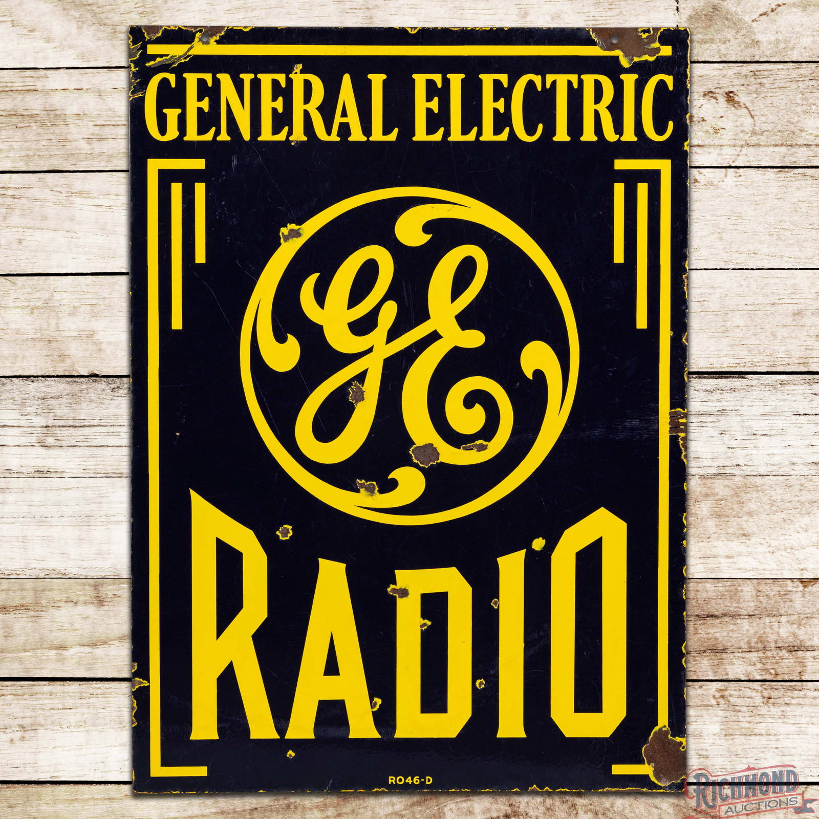 Ge General Electric Radio Double Sided Porcelain Sign W/ Logo Auction