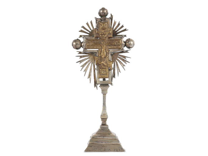 Orthodox Standing Cross, White Metal, Bronze Gold Plated, Inscribed ...