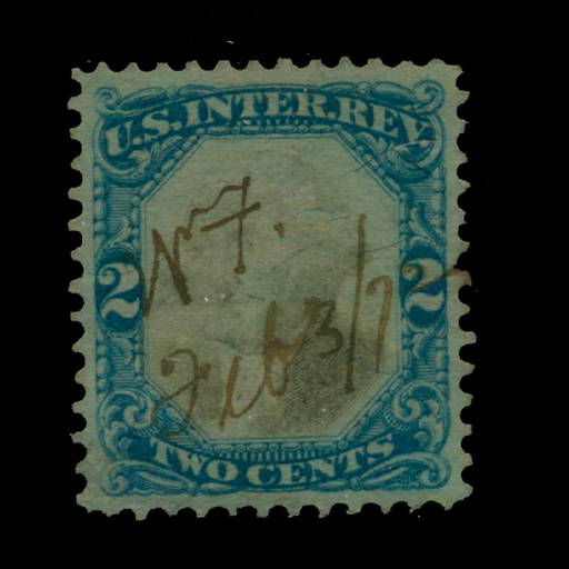 1871 Us 2c Revenue Stamp "ghost Head" Error