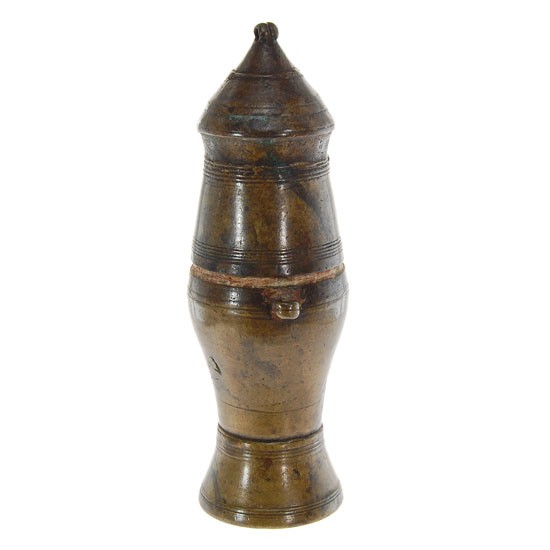 805: Antique Lao Heavy Brass Opium Container