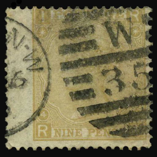 1867 Britain 9p Victoria Stamp Scarce Margin Est