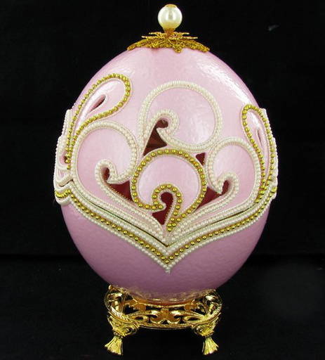 Fabrege Style Decorative Ostrich Egg Jewel Box