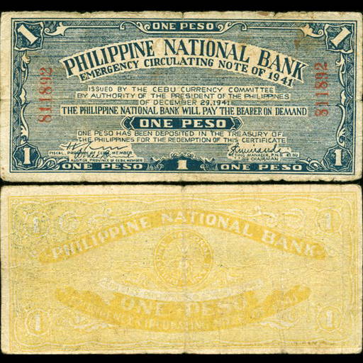 1941 Ww2 Guerrilla Rebel Philippines 1p Note Cebu